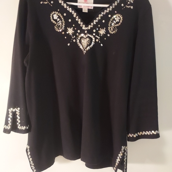 Quacker Factory | Tops | Quacker Factory Womans Large Tunic Top | Poshmark